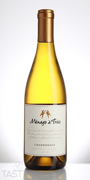 Menage a Trois 2016 Chardonnay Central Coast USA Wine Review | Tastings