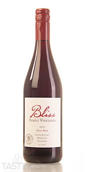 Bliss Family Vineyards 2017 Estate Bottled Pinot Noir Mendocino USA ...