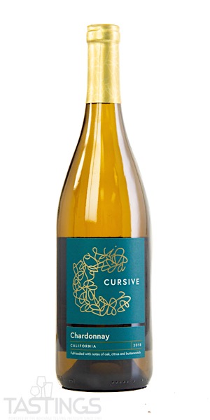 Cursive 2018 Chardonnay California USA Wine Review | Tastings